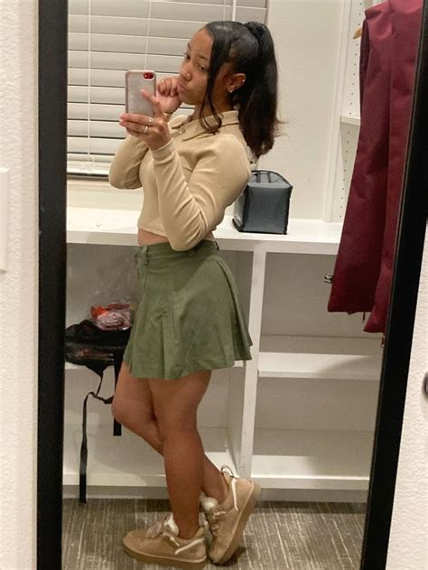 Lomel Uggs Outfit Olive Green Skirt Ugg Lowmel Sneaker Outfit