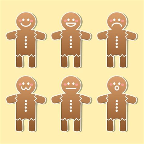 Premium Vector Selection Of Gingerbread Man With Different Face
