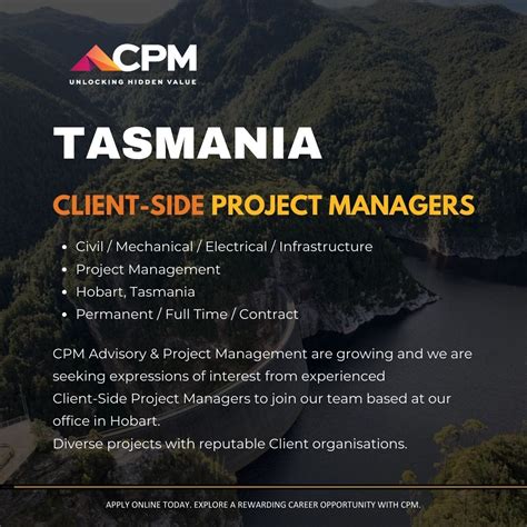 Cpm Advisory And Project Management Are Growing Our Team In Tasmania Join A Team Of Like Minded