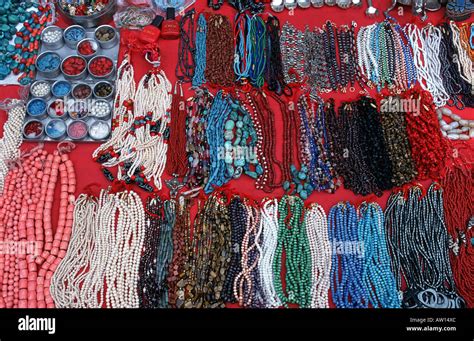 Bead Necklaces For Sale At Market In Keylong As Also Sold In Manali