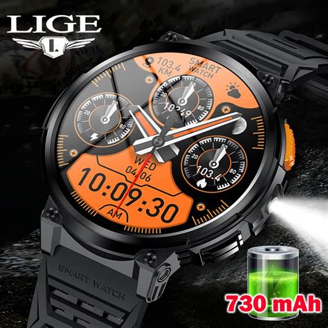 Lige Reloj Inteligente Con Linterna Led Para Hombre Pulsera Resistente