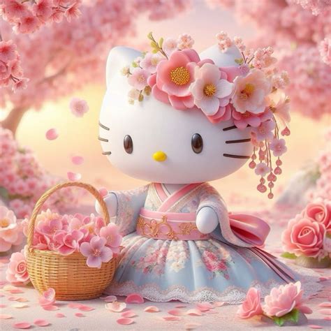 Cherry Blossom Hello Kitty Hello Kitty Pictures Hello Kitty Art