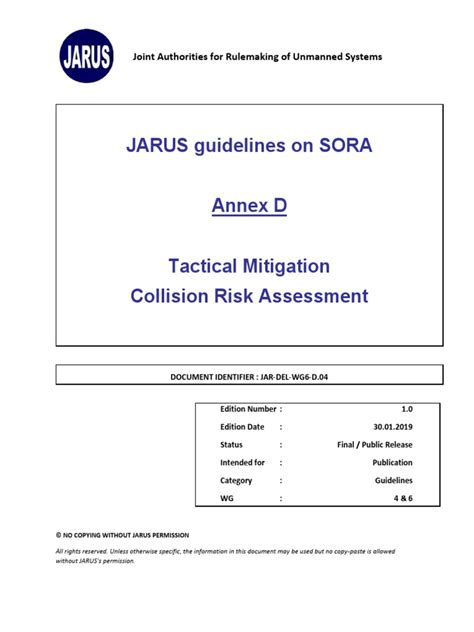 Jar Doc 06 Jarus Sora Annex D V10 Pdf Risk Unmanned Aerial Vehicle