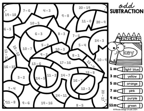 4th Grade Math Color By Number Worksheets