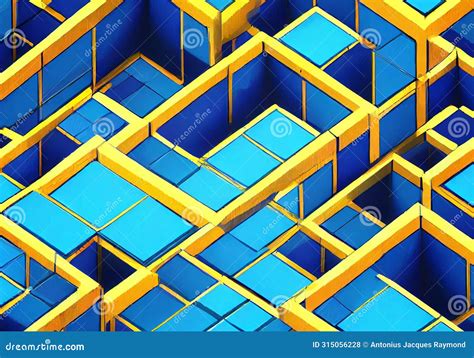 Abstract Colorful Mozaic Tile Dominated With Blue Color Realistic