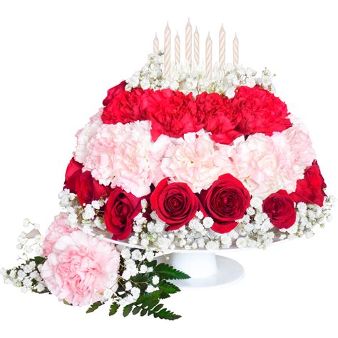 Fresh Flower Cake Arrangement Roses And Carnations Floral Inspirations