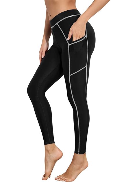 Sociala Womens High Waisted Beach Bathing Swim Pants With Pockets Upf
