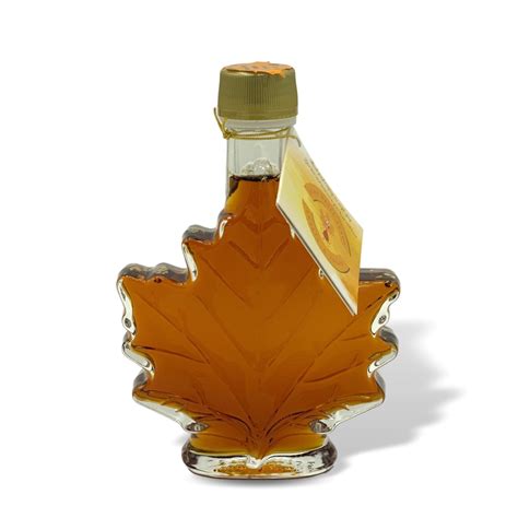 Maple Syrup Grade A Robust Taste In A Maple Leaf Glass Bottle