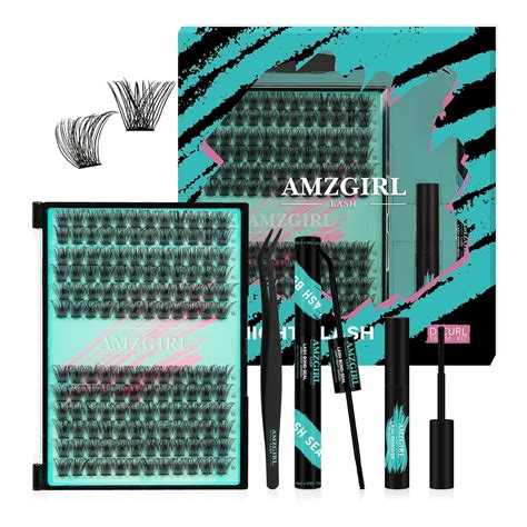 Amzgirl Lash Midnight Diy Lash Extension Kit 144 Pcs Eyelash Clusters Kit Lash Bond