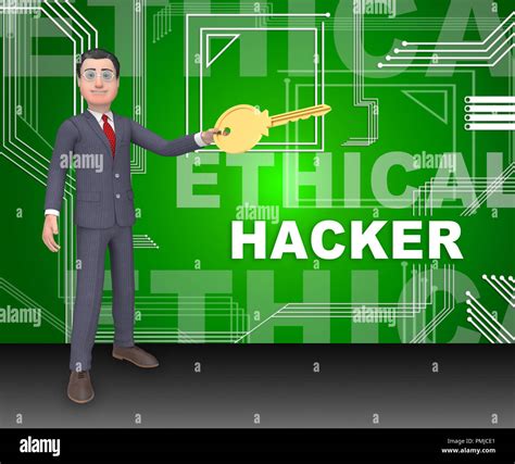 Ethical Hacker Tracking Server Vulnerability 3d Rendering Shows Testing
