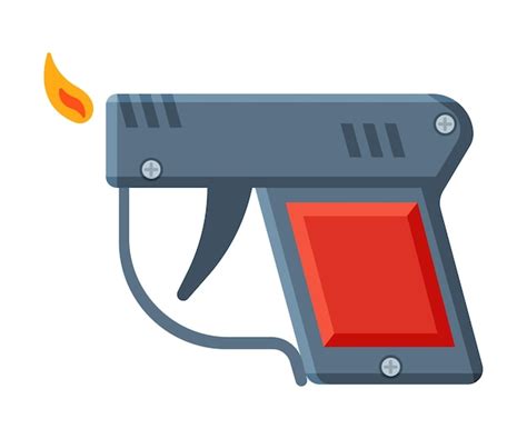 Premium Vector Pistol Shape Cigarette Lighter With Fire Flammable Smoking Equipment Vector