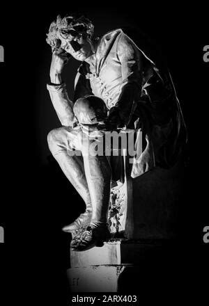 A Statue Of Hamlet Holding The Skull Of Yorick Stratford Upon Avon