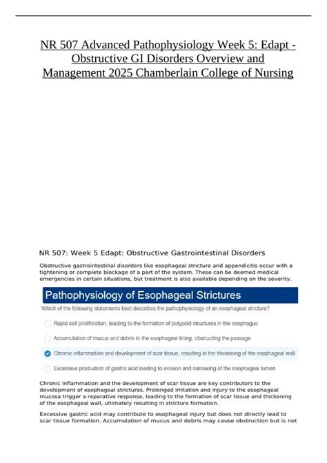 Nr 507 Advanced Pathophysiology Week 5 Edapt Obstructive Gi Disorders Overview And Management