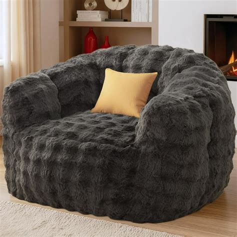 Giant Bean Bag Chair Oversized Bean Bag Couch For Adults Beigepillow