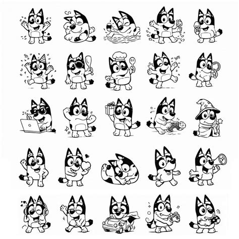 Bluey Black And White Clipart Etsy Bluey Black And White Clipart Etsy