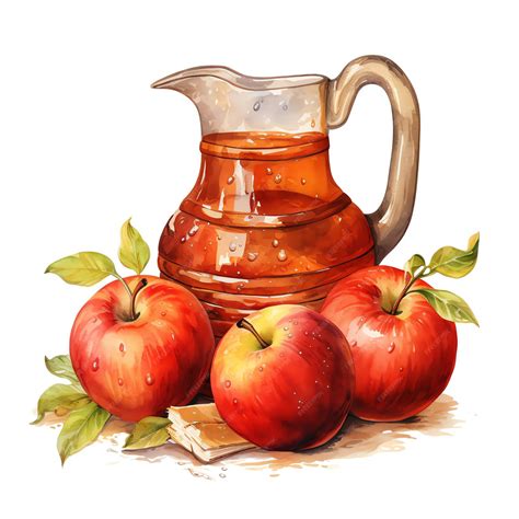 Premium Photo Beautiful Apple Cider Jug Watercolor Vintage Country