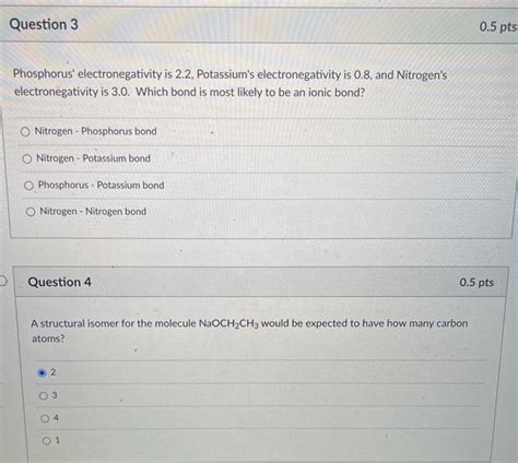 Solved Phosphorus Electronegativity Is 22 Potassiums