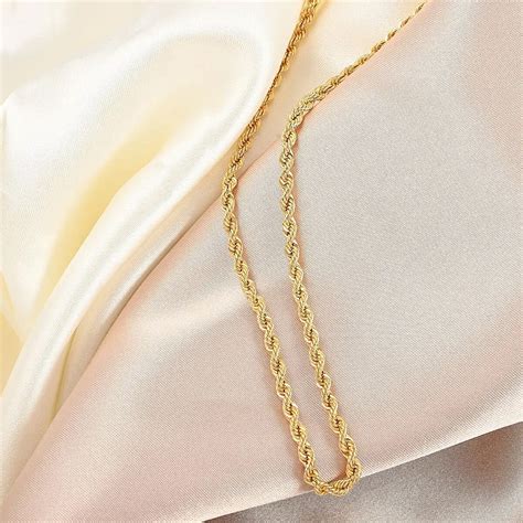 Buy 10k Yellow Gold Rope Chain Necklace 20 Inch Necklace Gold Jewelry