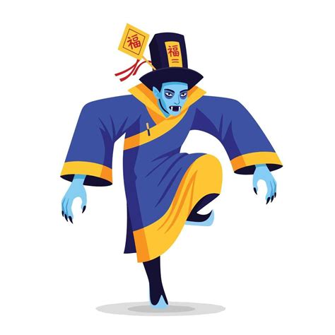 Spooky Jiangshi A Traditional Chinese Hopping Vampire In An Ancient
