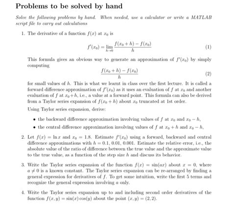 Solved Problems To Be Solved By Hand Solve The Following Chegg