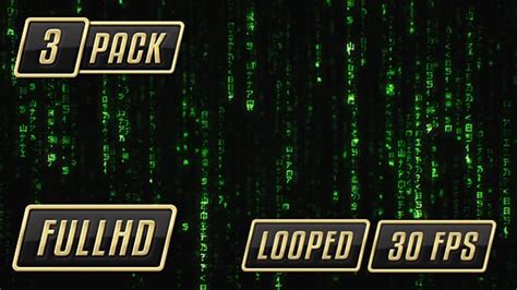 Seamless Green Matrix Code Rain Digital Background Loop Backgrounds