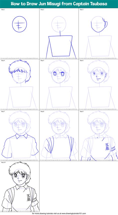 How To Draw Jun Misugi From Captain Tsubasa Captain Tsubasa Step By Step