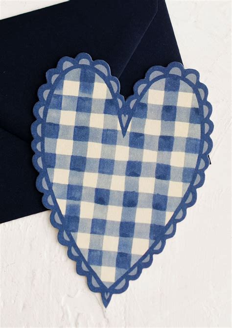 Gingham Heart Card Heart Cards T Wrapping Inspiration Cards
