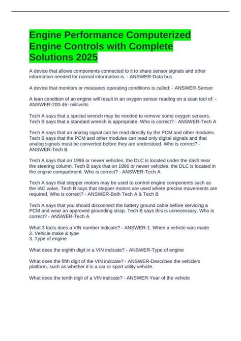 Engine Performance Computerized Engine Controls With Complete Solutions 2025 Automotive