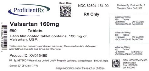 Valsartan Proficient Rx Lp Fda Package Insert