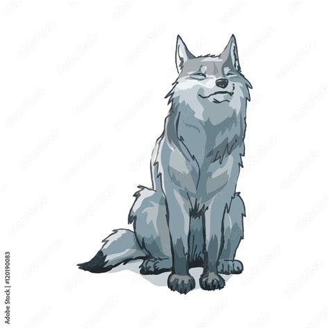 Wolf Sitting Down Sad
