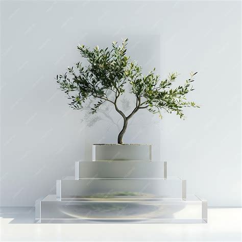 Premium Photo Modular Rectangular Plexiglass Podium With Frosted