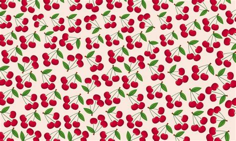 Premium Vector Pattern Fruit Cherry Background Cherry Pattern Design