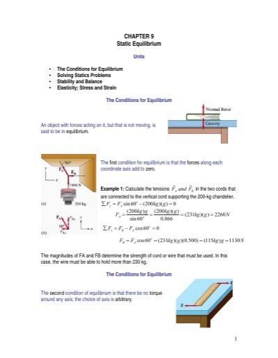 Chapter 9 Static Equilibrium Physics