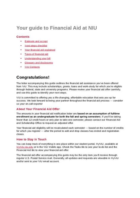 Financial Spreadsheet 29746 Financial Aid Guide