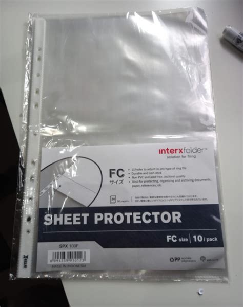 Jual Sheet Protector Paper Pocket Plastik Binder Padi Umkm