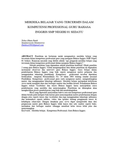 Hanandyo Journal Manager Merdeka Belajar Yang Tercermin Dalam