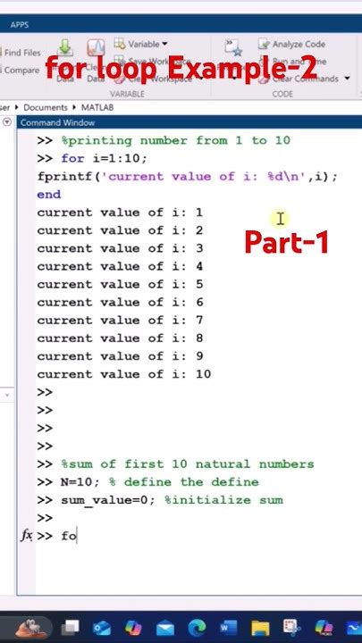 For Loop Example 2part 1 Matlabsproject Coding Matlab Coding