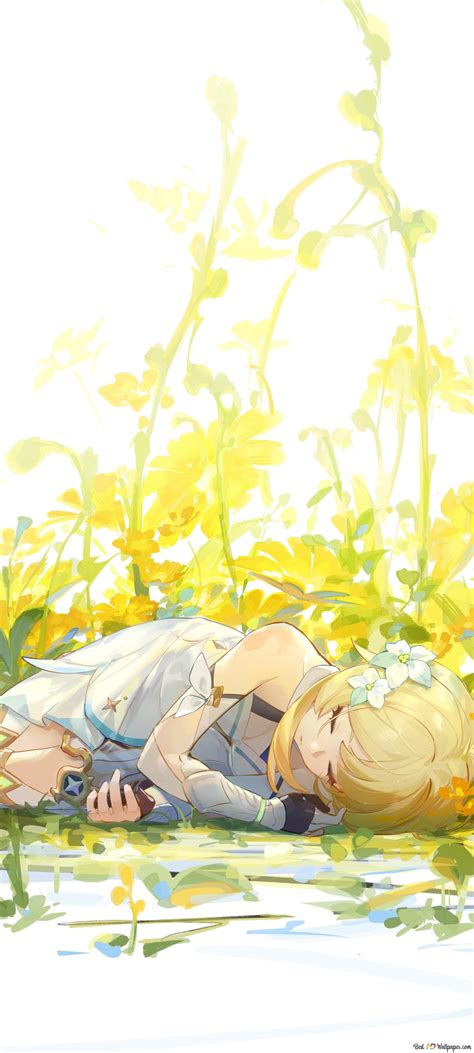 Gorgeous Lumine Lying Over Natures Greenery Genshin Impact 2k
