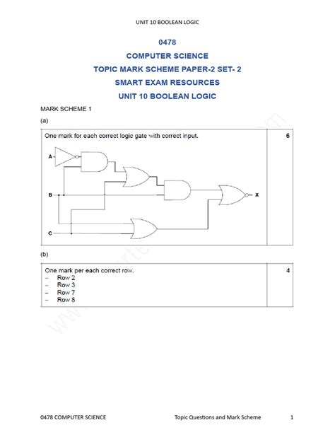 10 2 igcse computer science boolean logic mark scheme paper 2 set 2 pdf