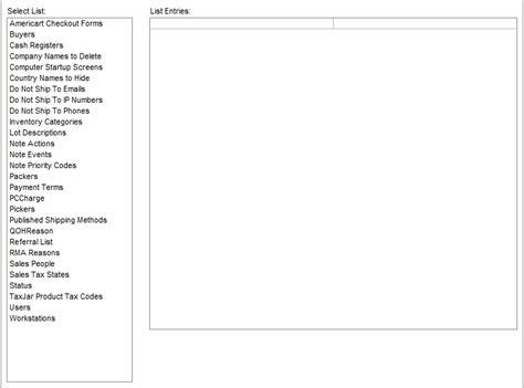 List Maintenance Feature Stone Edge Order Manager