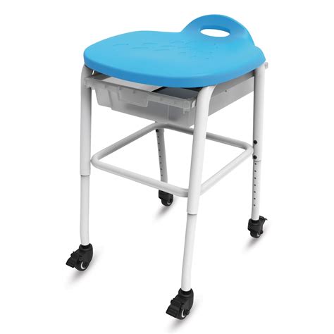 Luxor Adjustable Height Stackable Classroom Stool With Wheels And