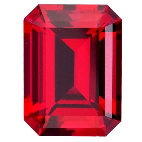 Emerald Cut Ruby Lab Created Synthetic Loose Stone