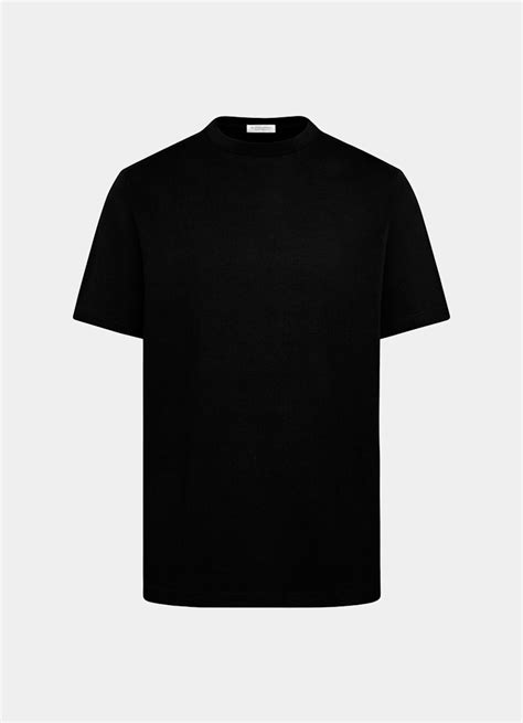 Black Crewneck T Shirt In Pure Cotton Suitsupply