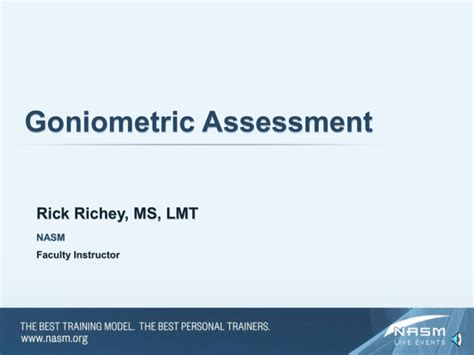 Goniometric Assessment