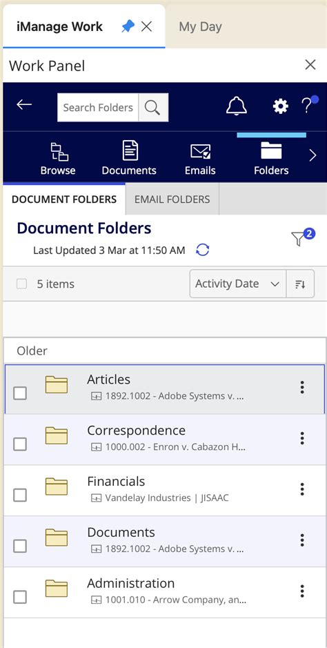 Filing Emails And Accessing Files Using The Imanage Work View