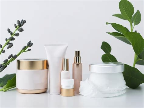 Premium Photo A Variety Of Skin Care Products Including A Cream Bottle