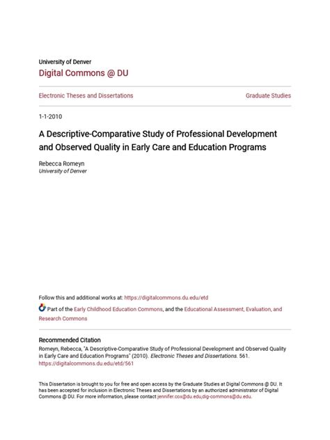 A Descriptive Comparative Study Of Professional Development And O Pdf