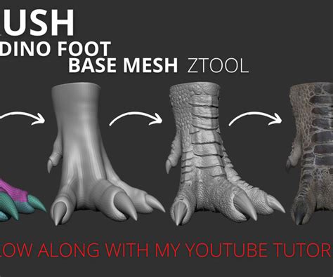 Artstation Zbrush Dino Foot Base Mesh Ztool With Basic Uvs