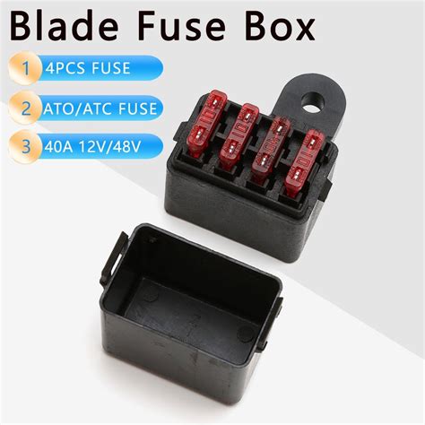 4 Way Fuse Box Dc 12v 24v Vehicles Car Auto Blade Fuse Block Holder For