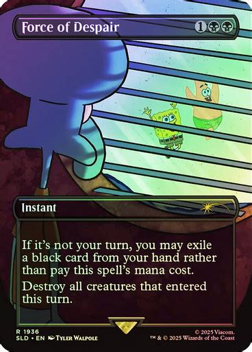 Force Of Despair Spongebob Secret Lair Borderless Promo General Star City Games